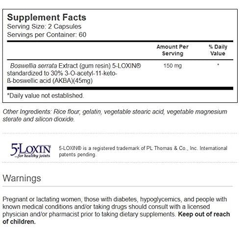 Vitacost Synergy 5-Loxin®-AKBA Boswellia Extract -- 150 mg per serving ...