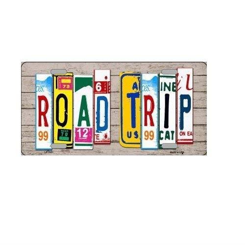 Road Trip License Plate Art Wood Pattern Novelty License Plate Tag Sig ...
